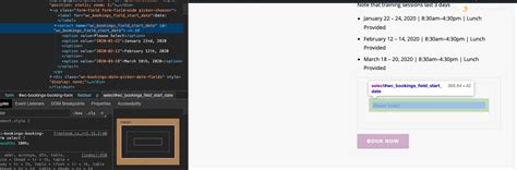 Javascript How Can I Get This Woocommerce Bookings Dropdown To Show
