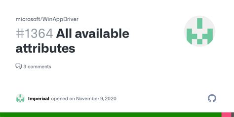 All Available Attributes Issue Microsoft WinAppDriver GitHub