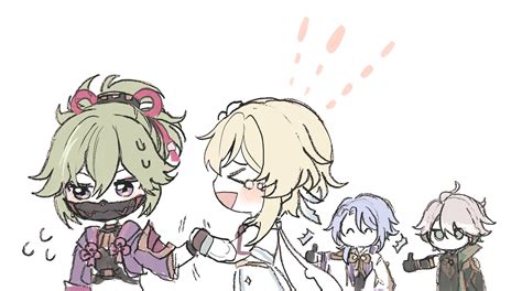 Lumine Alhaitham Kamisato Ayato And Kuki Shinobu Genshin Impact Drawn By Rwpvc Danbooru