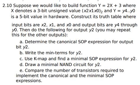 Solved 10 Suppose We Would Like To Build Function Y 2X 3 Chegg Com