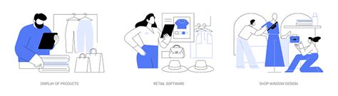 의류 소매 업체 고립 만화 벡터 일러스트레이션 Se 가공의 인물에 대한 스톡 벡터 아트 및 기타 이미지 가공의 인물 개념