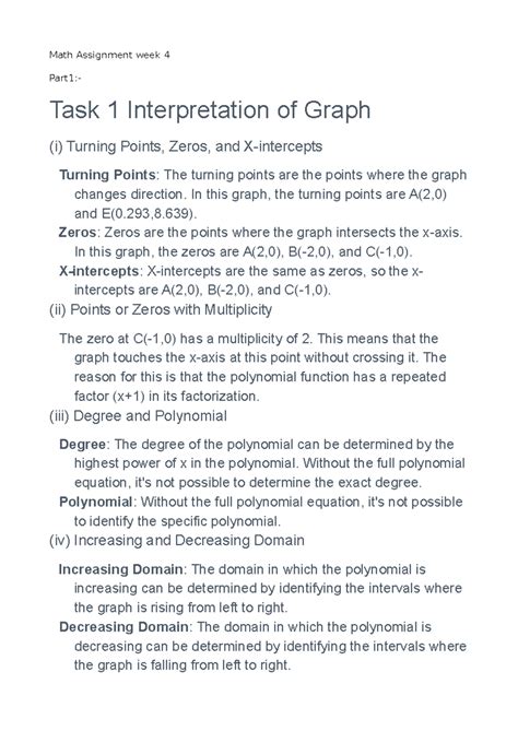 Math Assignment Week 4 Graph Interpretation And Polynomial Analysis