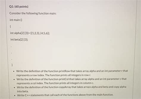 Solved Q1 60 Points Consider The Following Function Main