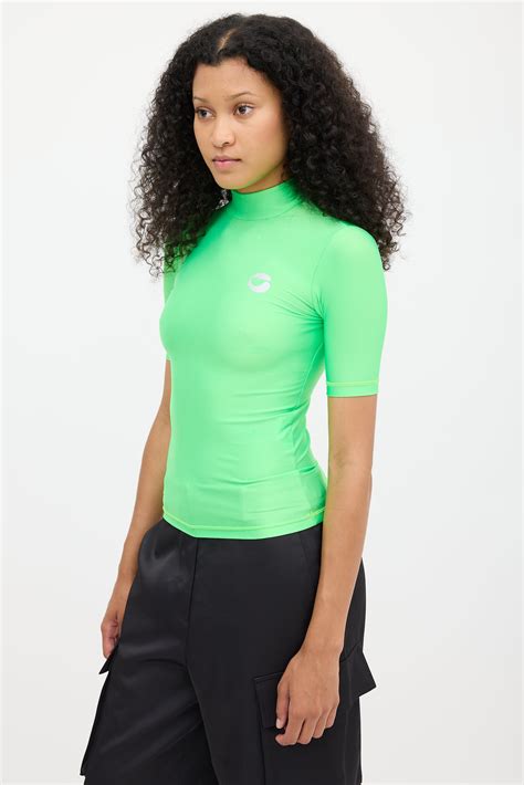 Coperni Neon Green Mock Neck Top Vsp Consignment