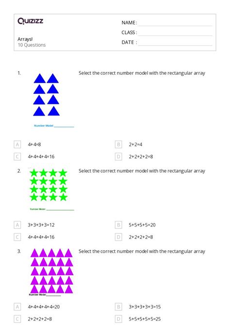 50 Multiplication With Arrays Worksheets For 2nd Grade On Quizizz Free And Printable