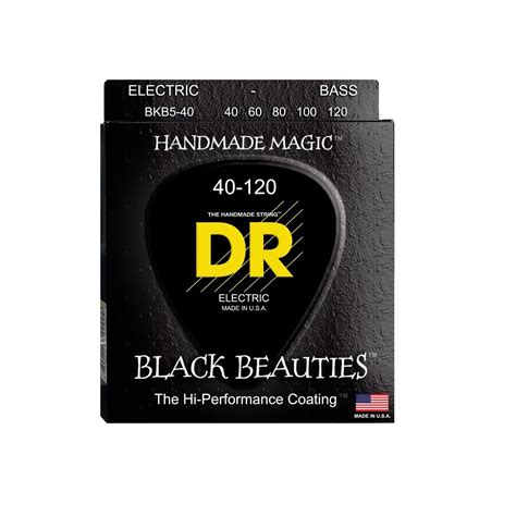 Shop Dr Strings Bkb5 40 Black Beauties 5 String Electric Bass Strings 40 120 Online