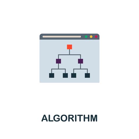 Algorithm Flat Icon Colored Sign From Machine Learning Collection