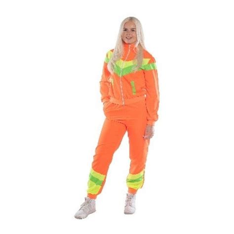 Karnival Neon Orange Shell Suit For Ladies Big W