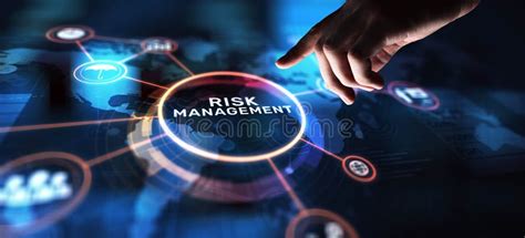 Risk Management Identifying And Mitigating Business Risks Projection On A Virtual Screen