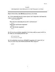 Lab 6 Worksheet Doc Pleiades LAB 6 DETERMINING THE DISTANCE TO THE