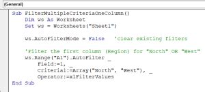How To Filter With Multiple Criteria In Excel VBA Excel Insider