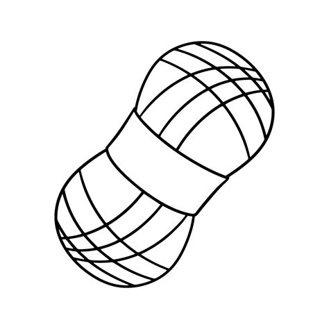 Grande Meada Monocromática De Fios Para Tricô Ilustração Vetorial Em
