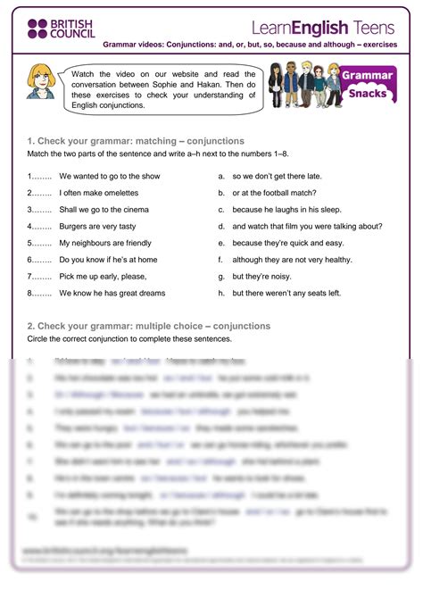 Solution Conjunctions Exercises Strengthen Your Language Skills