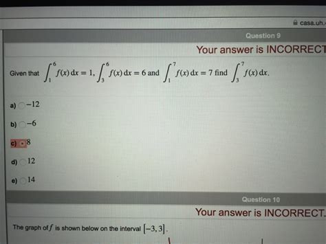 Solved Given That Integral 1 6 F X Dx 1 Integral 3 6 Chegg Com