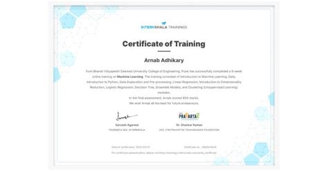Arnab Adhikary On Linkedin Successfully Completed The Machine Learning Training From Internshala