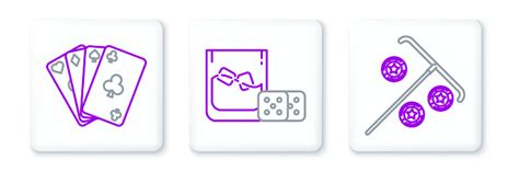 칩 카드 놀이 게임 주사위 얼음 조각 아이콘이 있는 위스키 한 잔을 위한 라인 스틱을 설정합니다 벡터 가능성에 대한 스톡 벡터 아트 및 기타 이미지 Istock