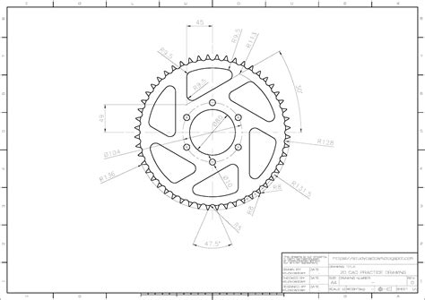오토캐드연습도면2d Cad Drawing Practice 228 Tutorial Gambar Teknik