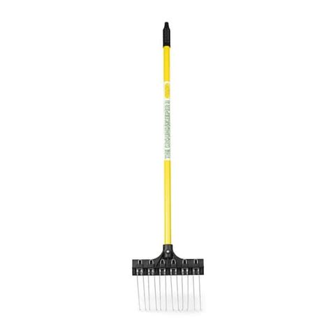 The Groundskeeper Ii 36 In Yellow Fiberglass Handle 9 In Shrub Rake