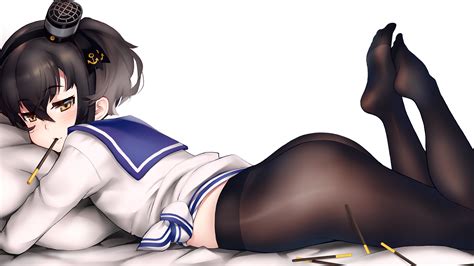 Wallpaper Ass Panty Hose Short Hair Black Hair Blush 1984x1116