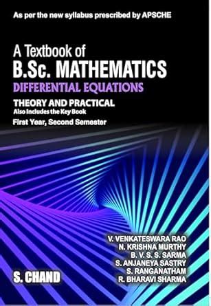 Buy A Textbook Of B Sc Mathematics St Year Nd Semester Differential Equations APSCHE