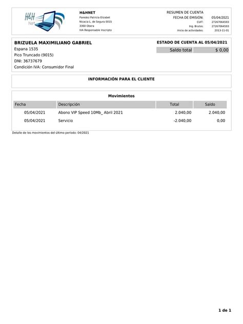 Impresión De Comprobantes Lala 1 Pdf