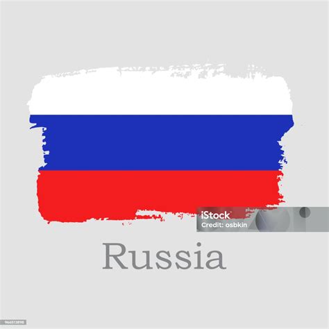 벡터 일러스트입니다 손 그리기 러시아 깃발 회색 바탕에 디자인에 대 한 국가 러시아 배너 기에 대한 스톡 벡터 아트 및 기타