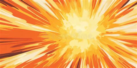 Fiery Explosion With Vibrant Orange And Yellow Energy Burst In Dynamic Motion Stock Image