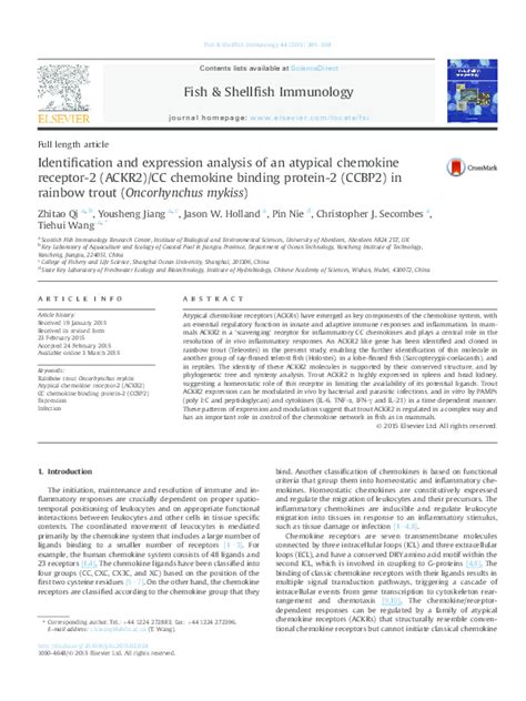 Pdf Identification And Expression Analysis Of An Atypical Chemokine