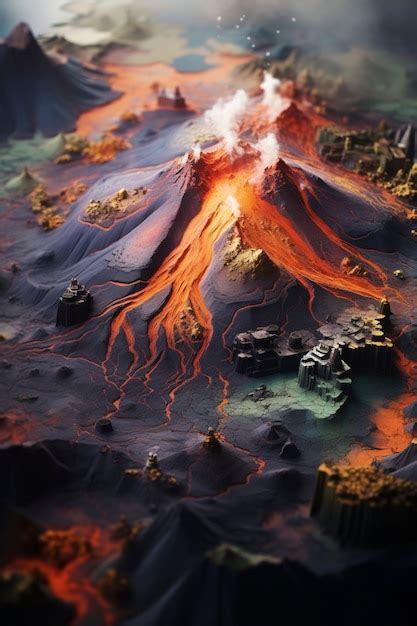 Free Photo 3d Rendering Of Lava Landscape