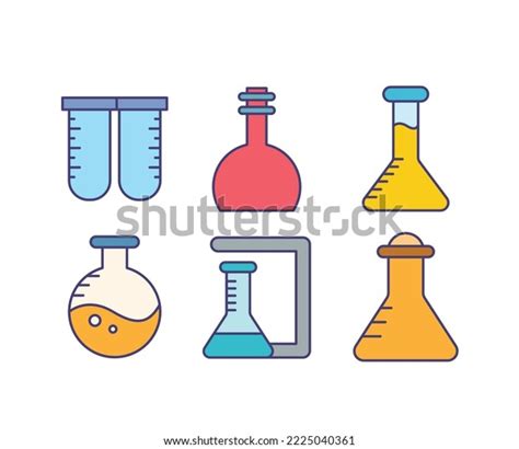 Laboratory Glassware Icons Set Illustration Stock Vector Royalty Free 2225040361 Shutterstock