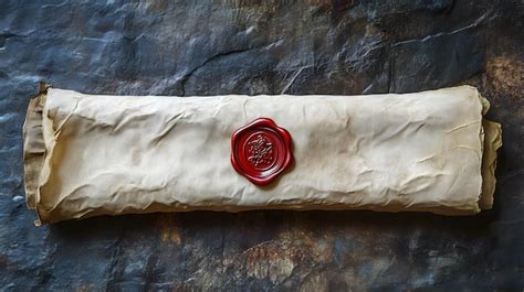 Vintage Scroll With Red Wax Seal Premium Ai Generated Image