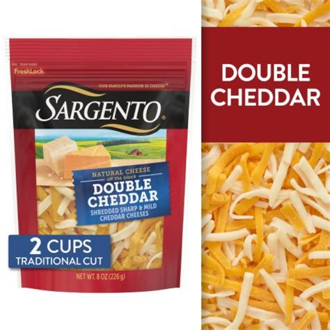 Sargento® Double Cheddar Shredded Cheese Traditional Cut 8 Oz