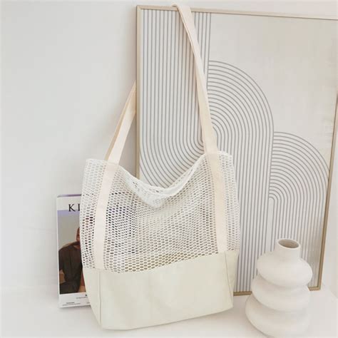 2컬러 캐주얼 메쉬 숄더백 가벼운 여름 가방 온채널