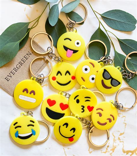 Smiley Emoji Keychain Large Range Available Etsy Uk