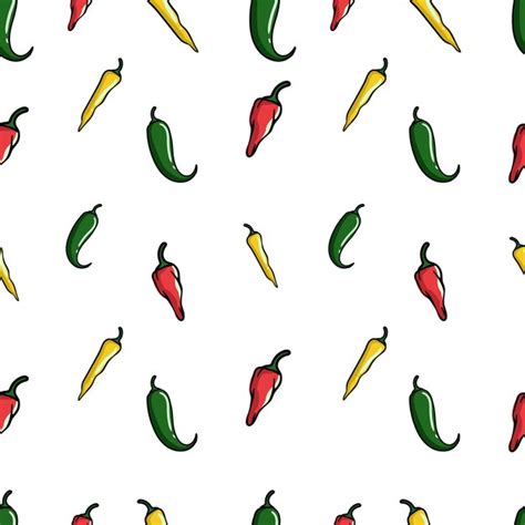 Premium Vector Simple Chilli Seamless Pattern On White Background