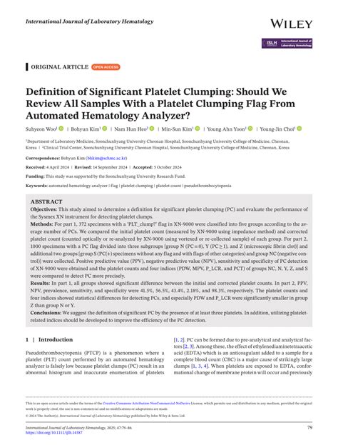 Pdf Definition Of Significant Platelet Clumping Should We Review All