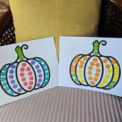5 Minute Pumpkin Sticker Dot Art Biscuits And Grading