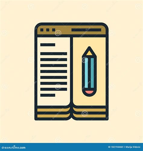 Blogging Digital Marketing Concept Illustration Flat Design Linear
