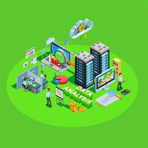 Data Analysis Process Element Isometric Poster 484001 Vector Art At
