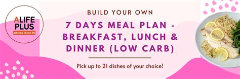 7 Days Low Carb Meal Plan Breakfast Lunch And Dinner A Life Plus A