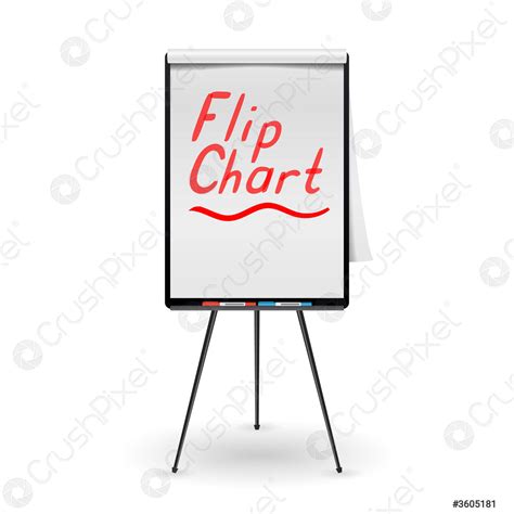 Flip Chart Vector Office Whiteboard For Business Training Isolated Illustration Stock Vector
