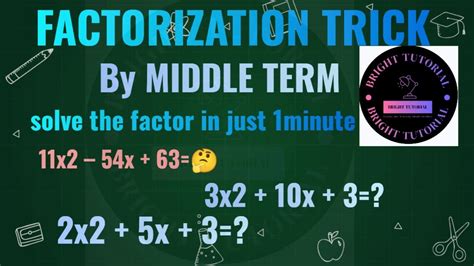 Factorization Class 8middle Term Factor Youtube