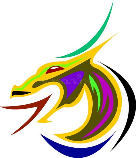 Dragon Colorful Tongue For Icon Logo Stock Vector Illustration Of