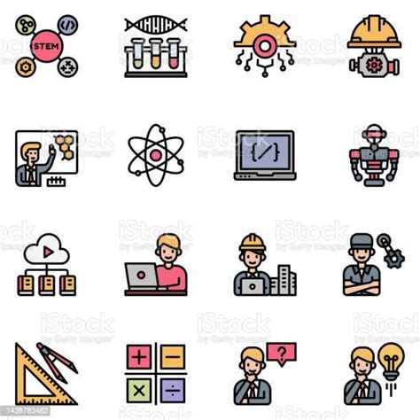 Stem Education Icon Vector Illustration Education Science Technology