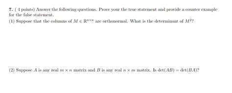Solved 7 4 Points Answer The Following Questions Prove