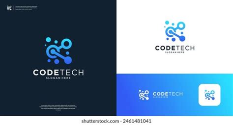 Abstract Connection Coding Programing Logo Design Stock Vector Royalty Free 2461481041