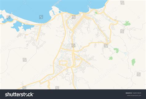Printable Street Map Carupano Venezuela Map 库存矢量图（免版税）1560918029