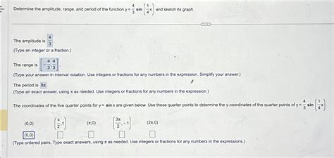 Solved Determine The Amplitude Range And Period Of The Chegg Com