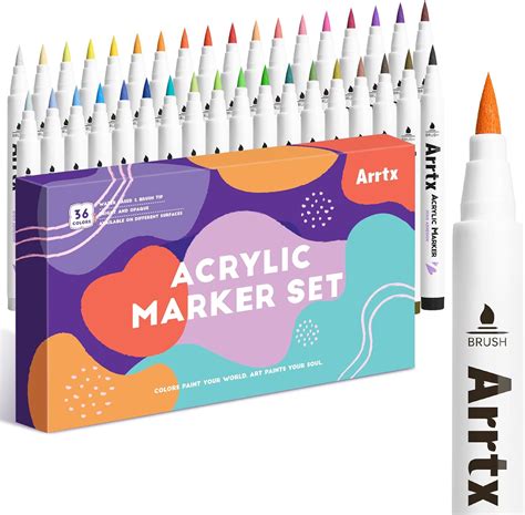 Arrtx Acrylic Paint Pens 36d Colors Acrylic Markers For Rock Painting