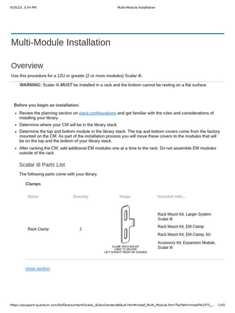 Quantum Scalar I6 Multi Module Installation Pdf Screw Electrical Connector